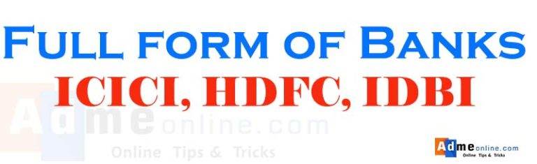 ICICI Full Form | Axis Bank Full Form | HDFC | IDBI | UTI Bank | CIF